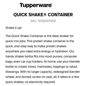 Tupperware | Kitchen | Nwt Tupperware Brand Quick Shake Container ...